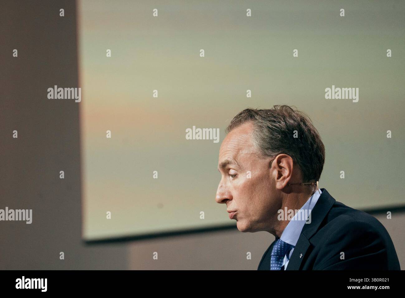 Paris, France. 24th Apr, 2025. CEO of Axa Thomas Buberl speaks during ...