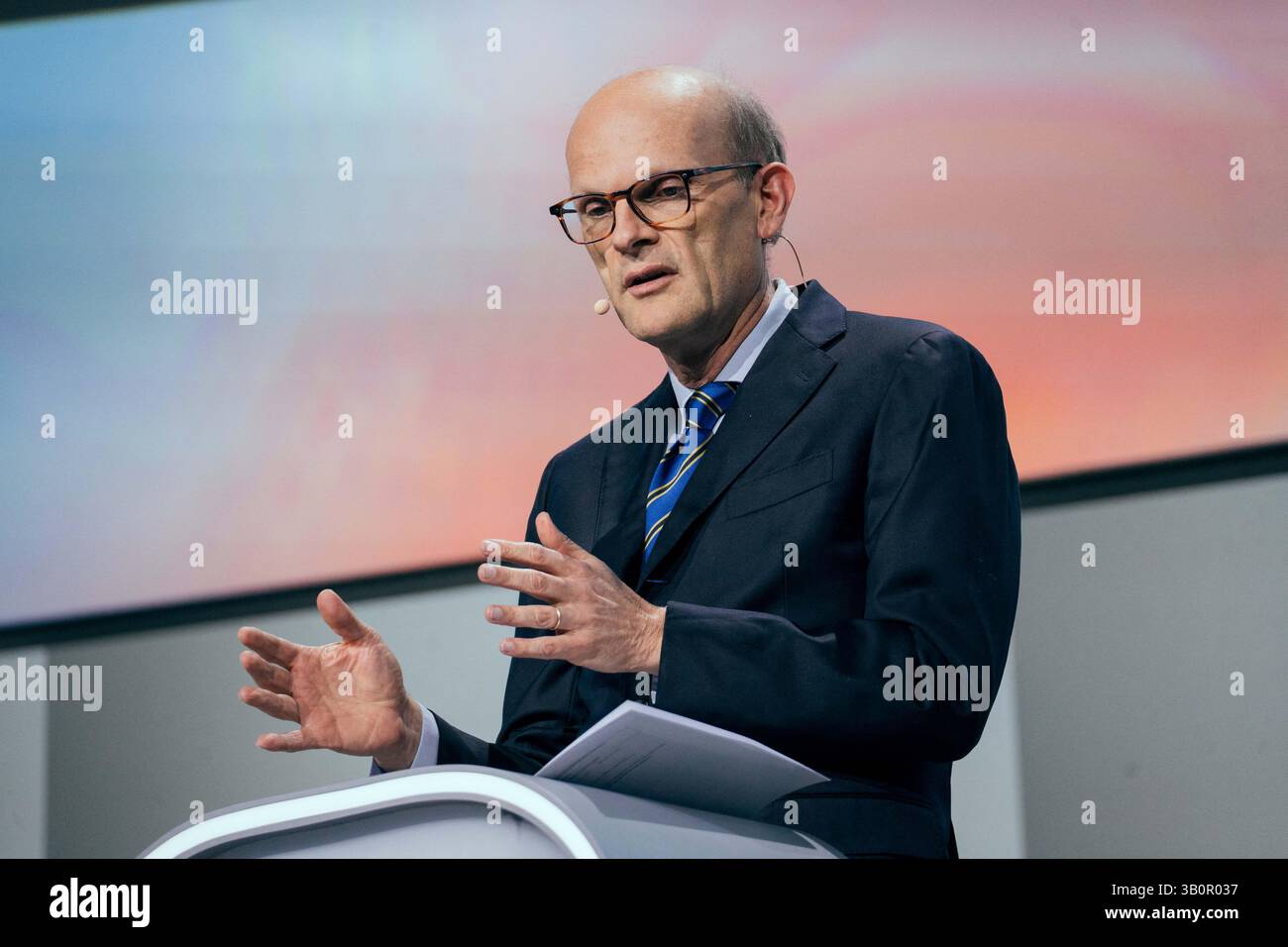Deputy Managing Director of Axa Frederic de Courtois speaks during the ...