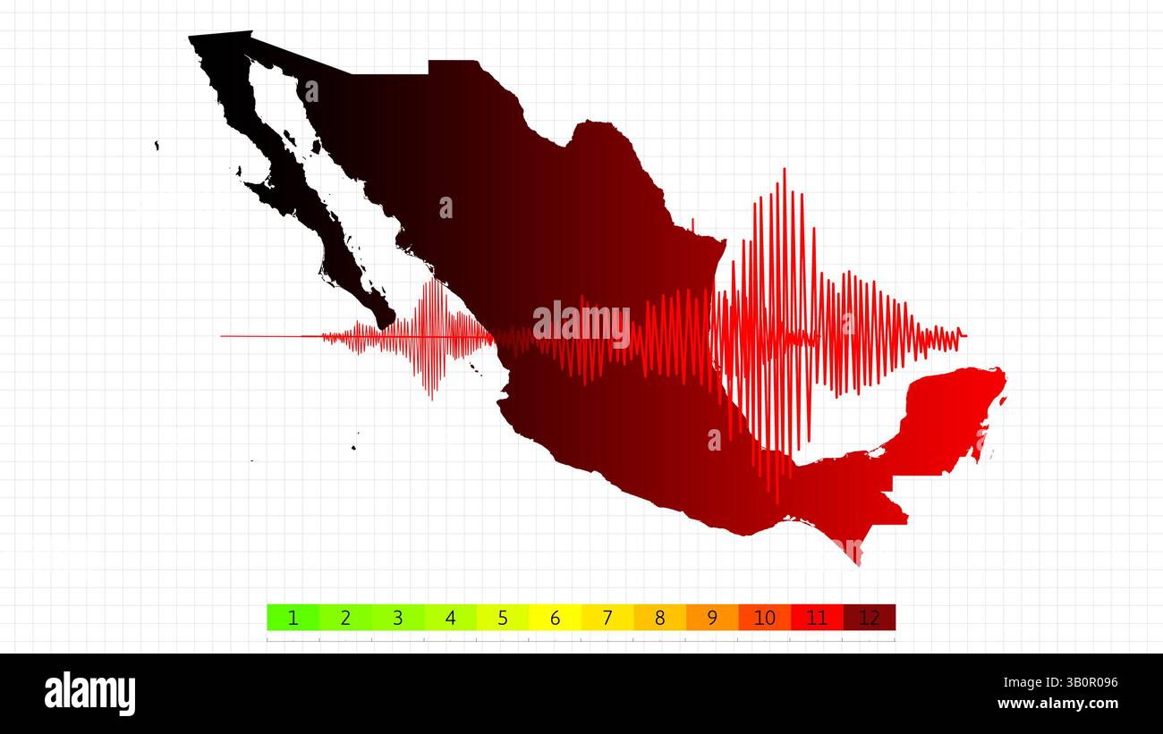 Earthquake concept illustration. Seismology. Mexico Stock Photo - Alamy