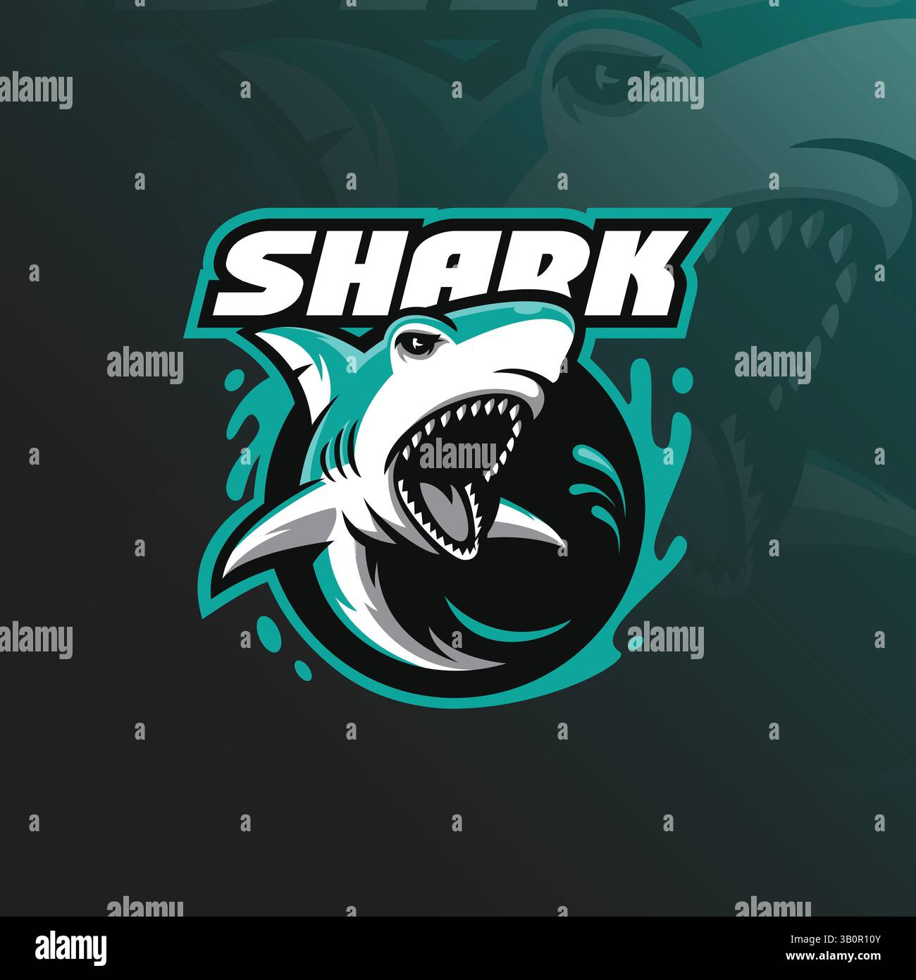 angry shark mascot logo design vector with modern illustration concept ...