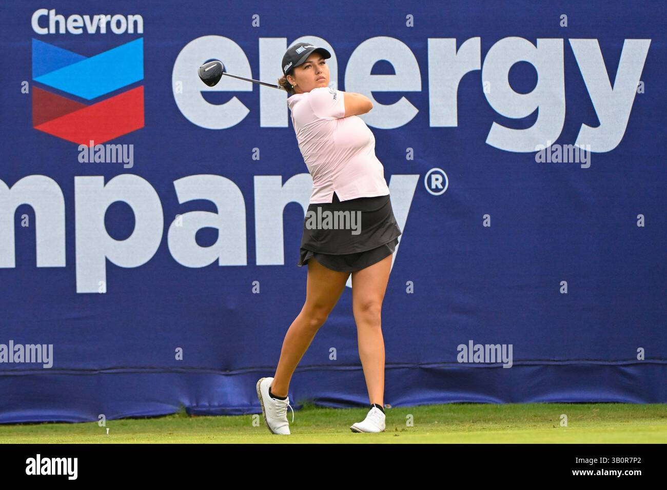 THE WOODLANDS, TX - APRIL 24: Alexa Pano (USA) watches her tee shot on ...
