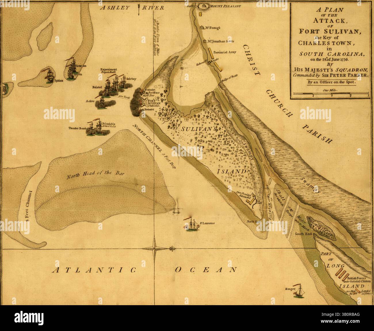 June 28, 1776 - South Carolina, U.S. - Plan of the attack of Fort ...