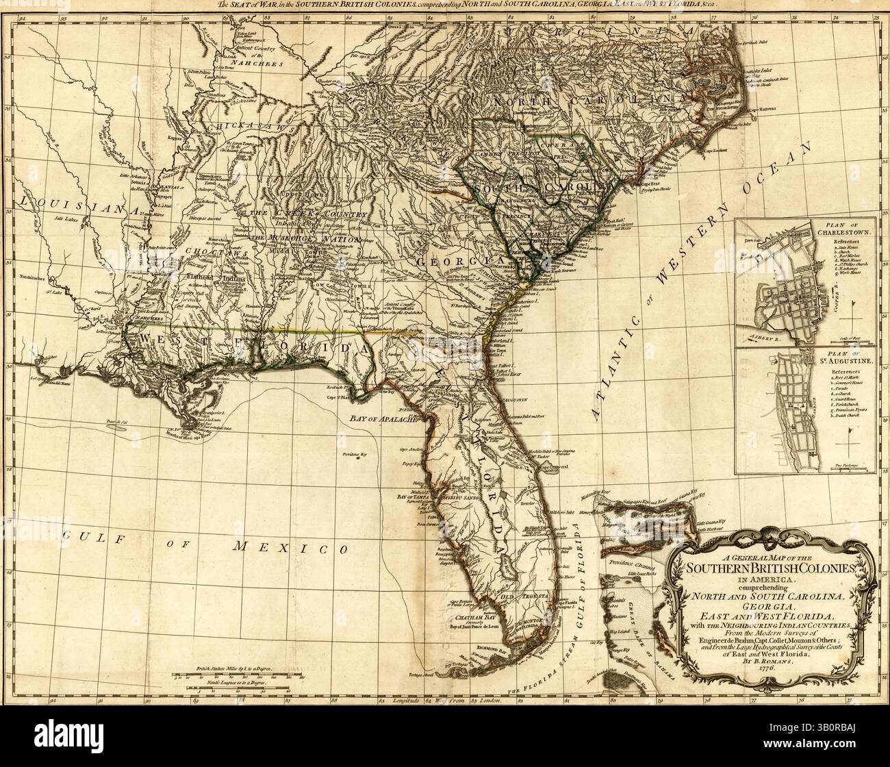 Southern colonies map hi-res stock photography and images - Alamy