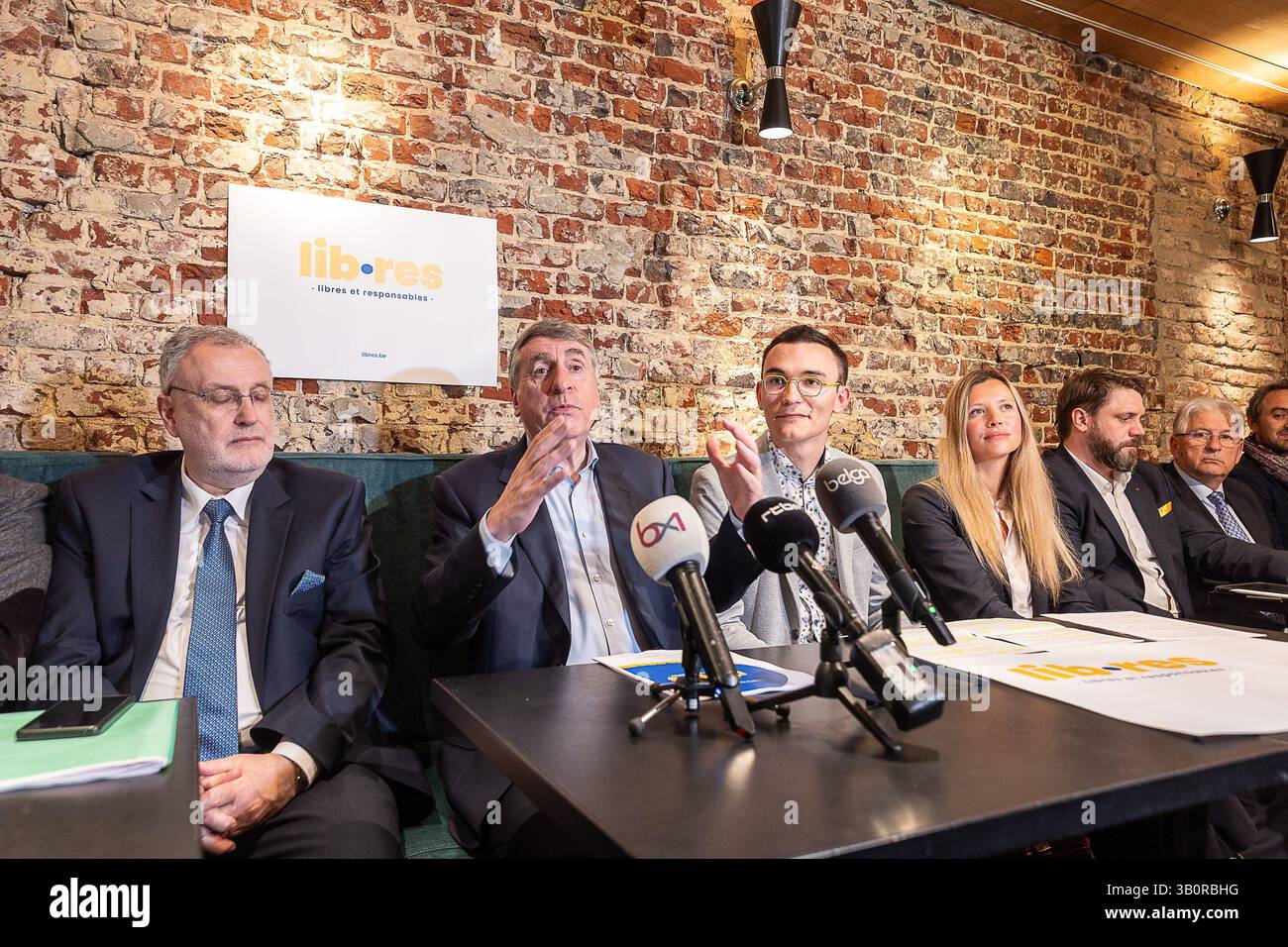 Brussels, Belgium. 24th Apr, 2025. Marc Cools, Olivier Maingain and ...