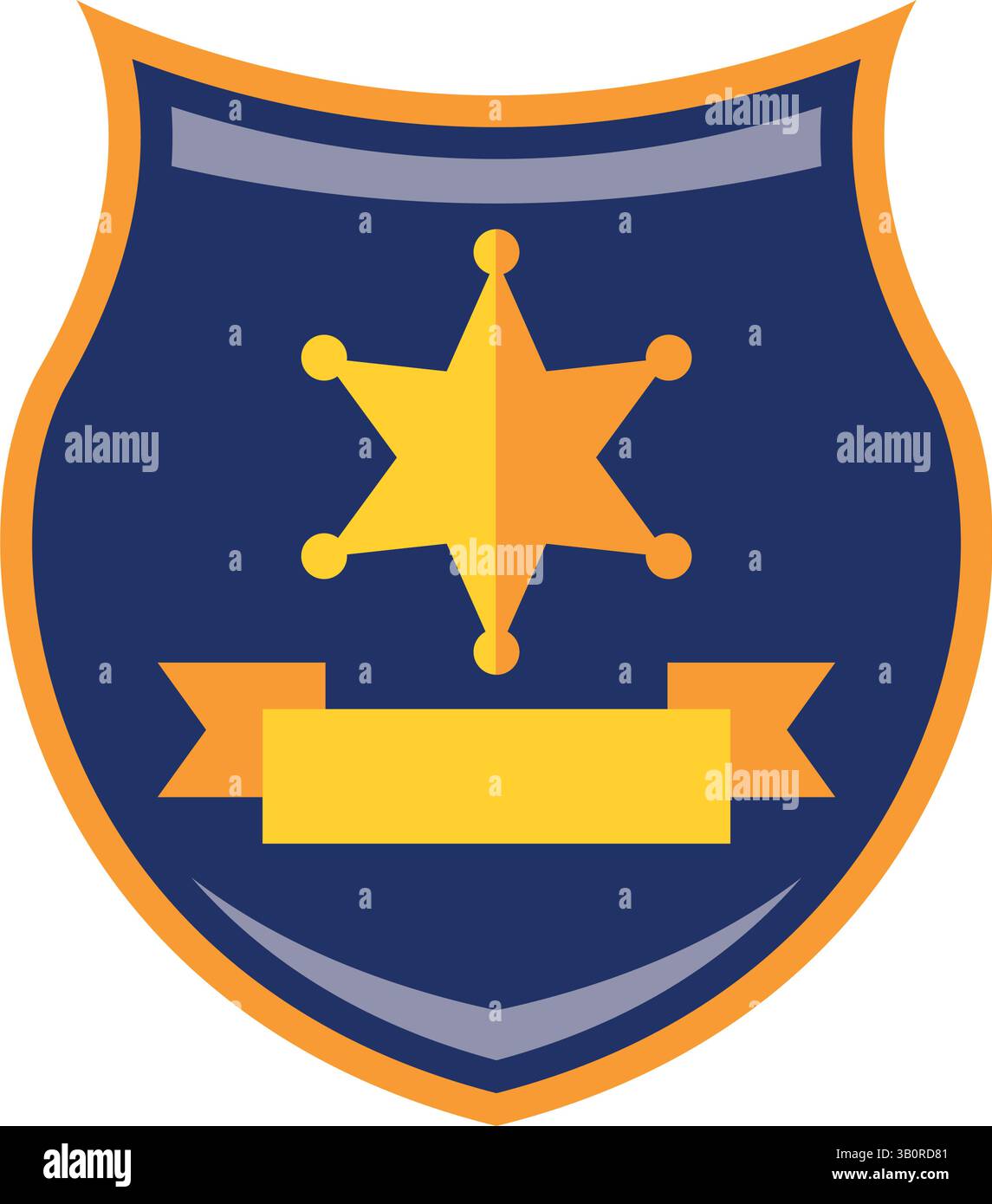 Police Logo Sheriff Emblem Badge Ribbon Star Rank Authority Government ...