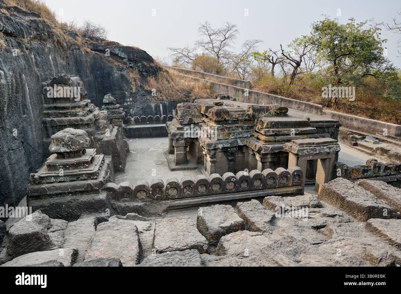site temple of The Kailasha Temple, cave 16 of Ellora caves, Aurangabad ...