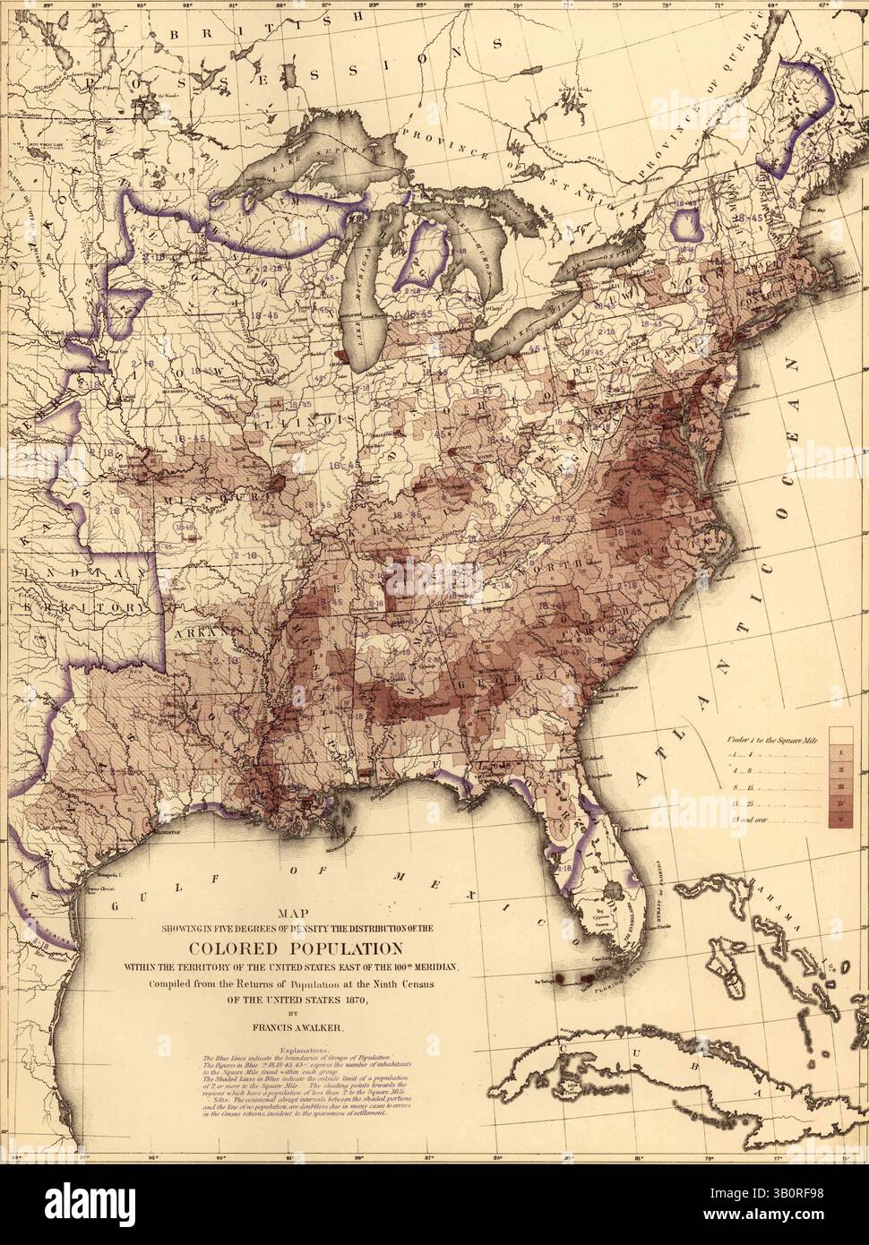 1870 map of united states hi-res stock photography and images - Alamy