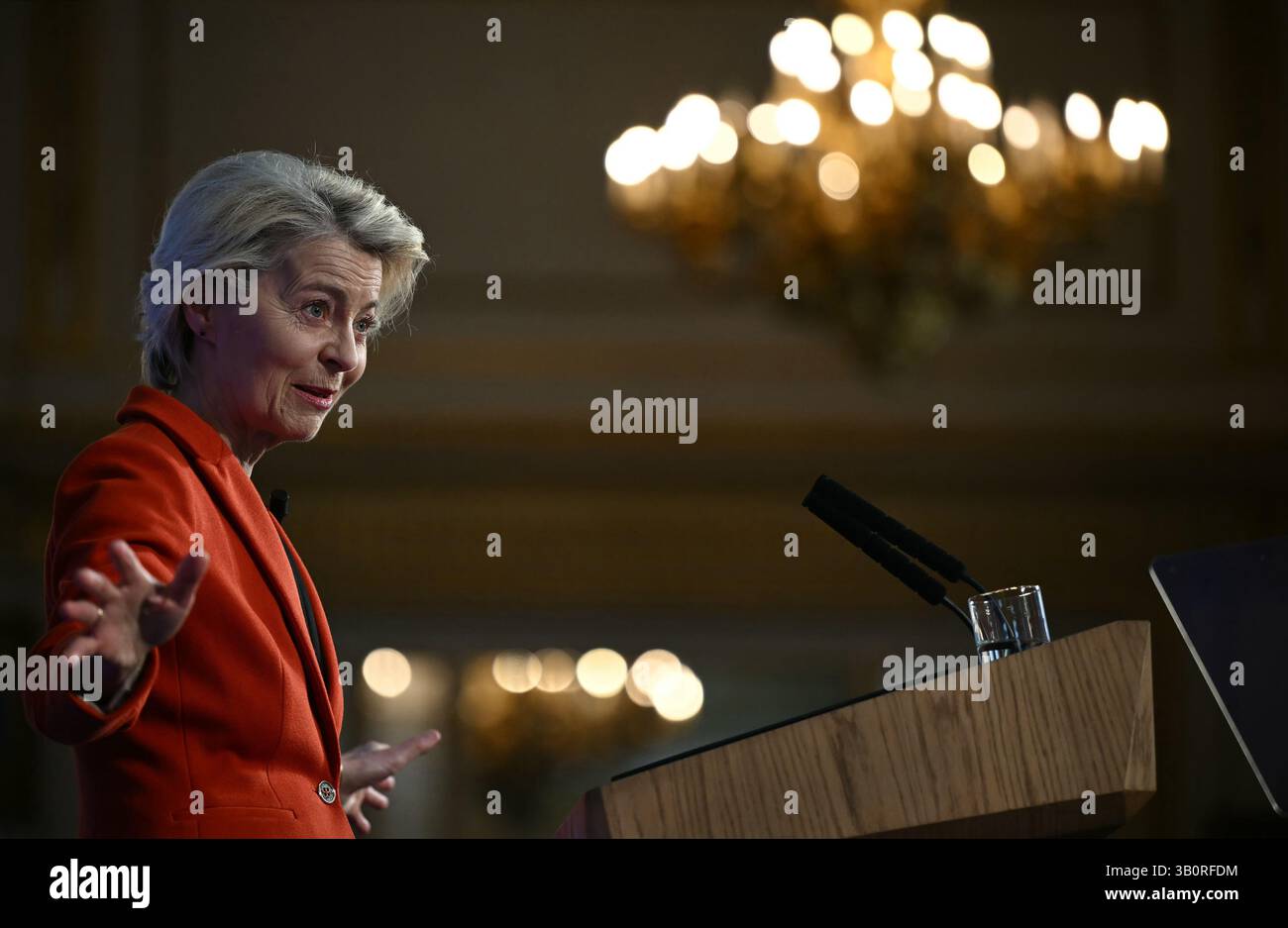 European Commission President Ursula von der Leyen delivers a keynote ...