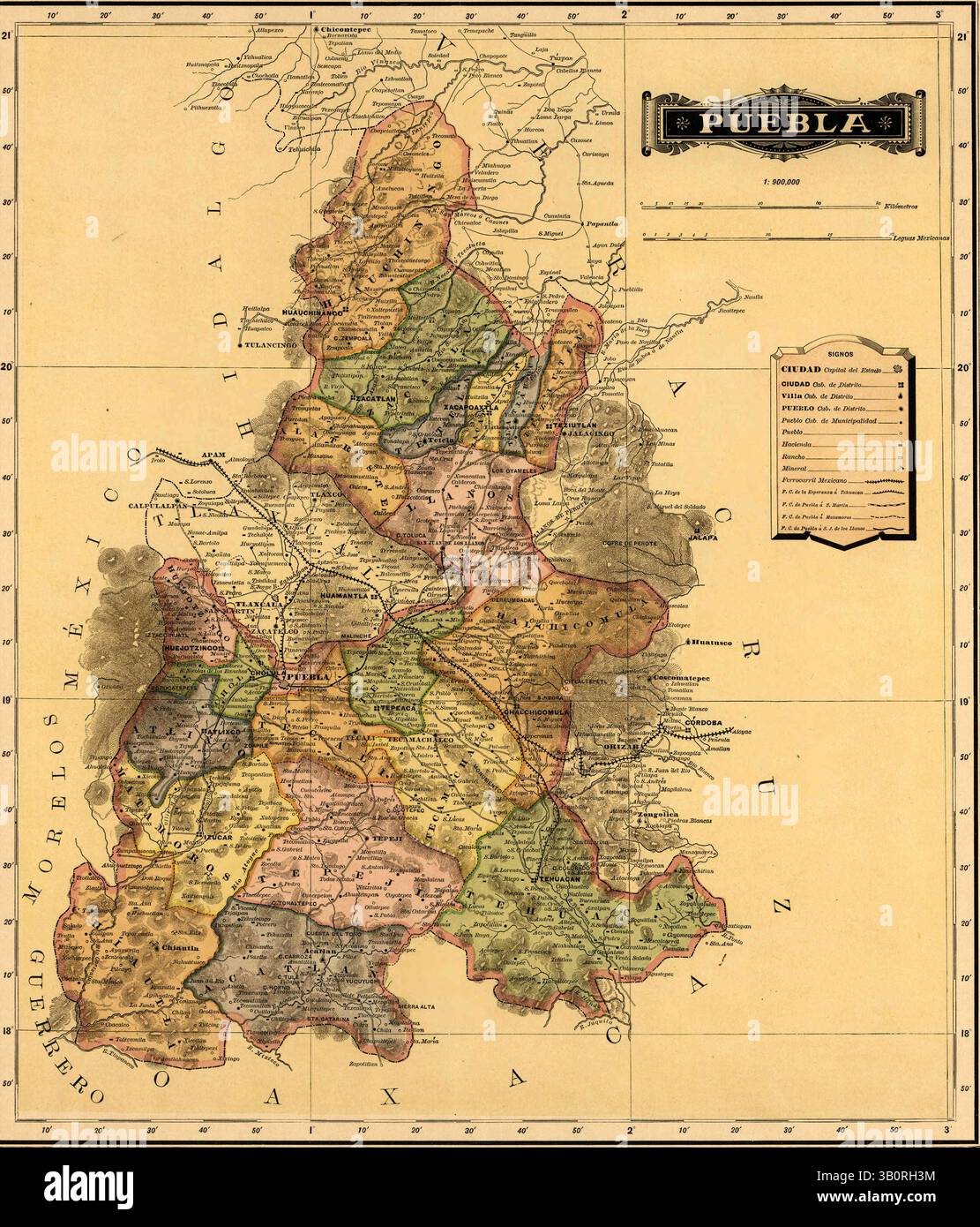 Puebla mexico map hi-res stock photography and images - Alamy