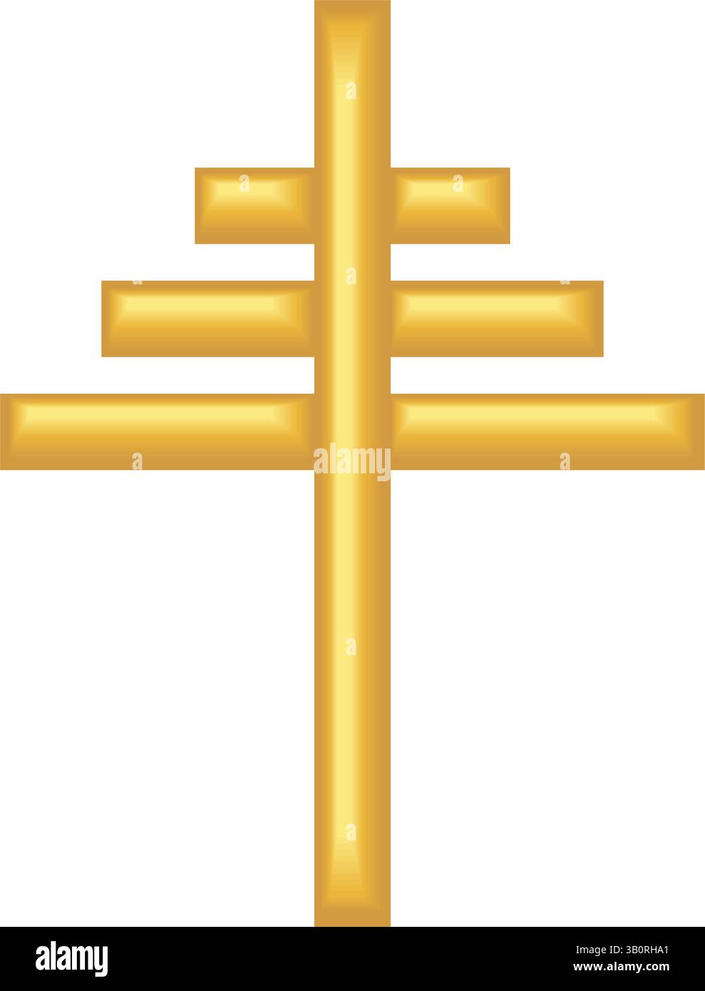 Papal Ferula Triple Bar Gold Religious Cross Ceremonial Staff Stock ...