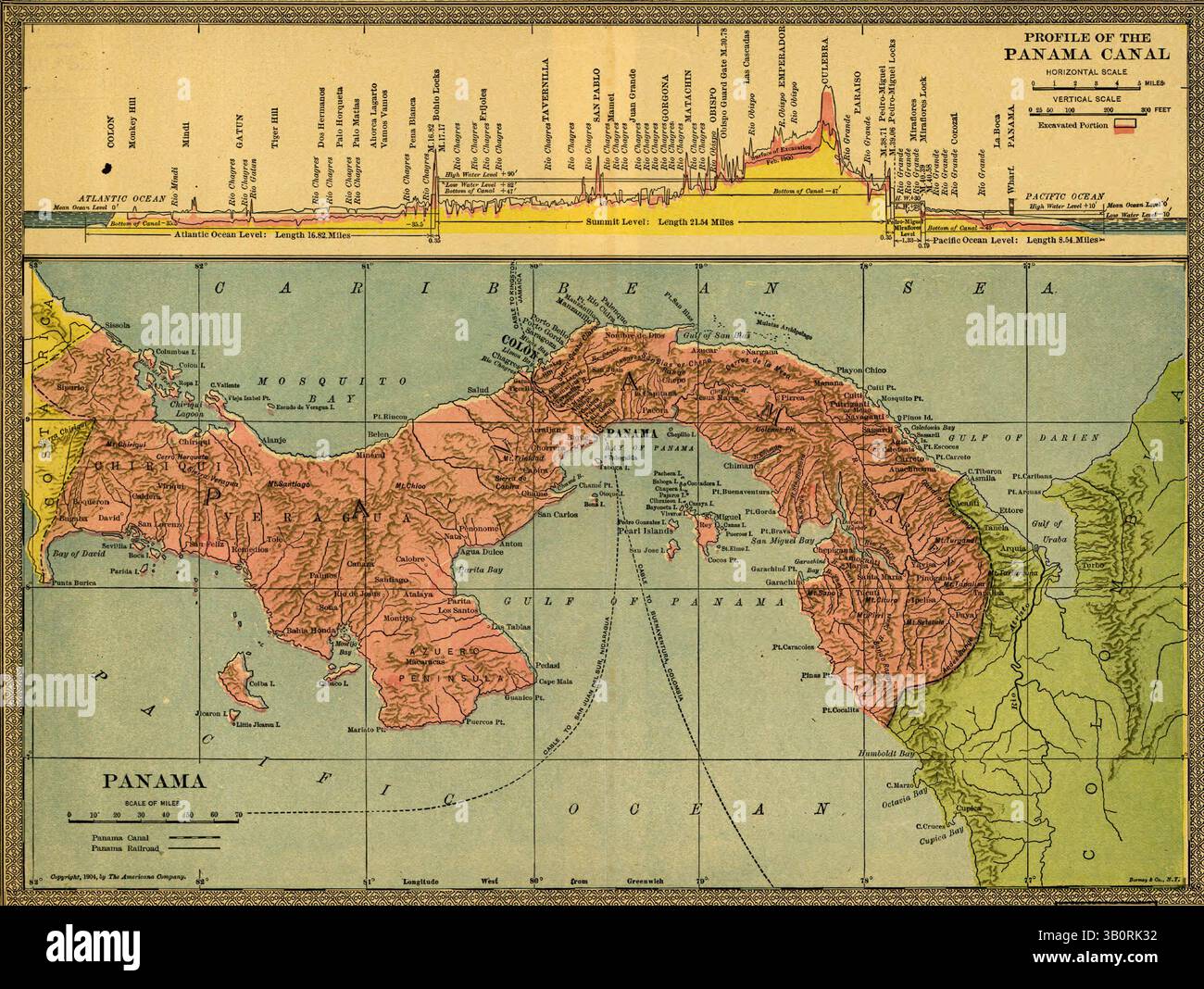 Panama canal zone map hi-res stock photography and images - Alamy
