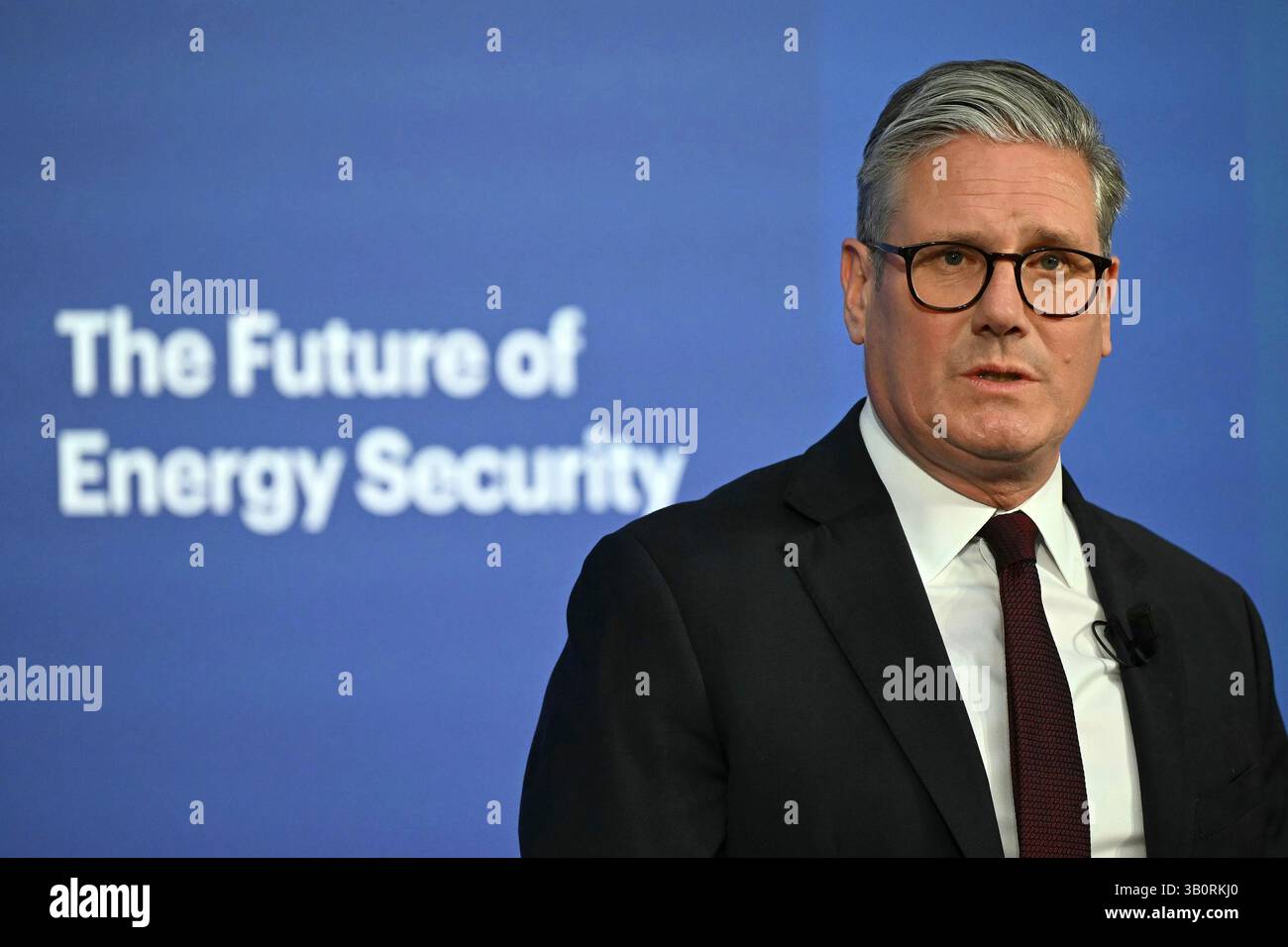 Britain's Prime Minister Keir Starmer delivers a keynote speech during ...