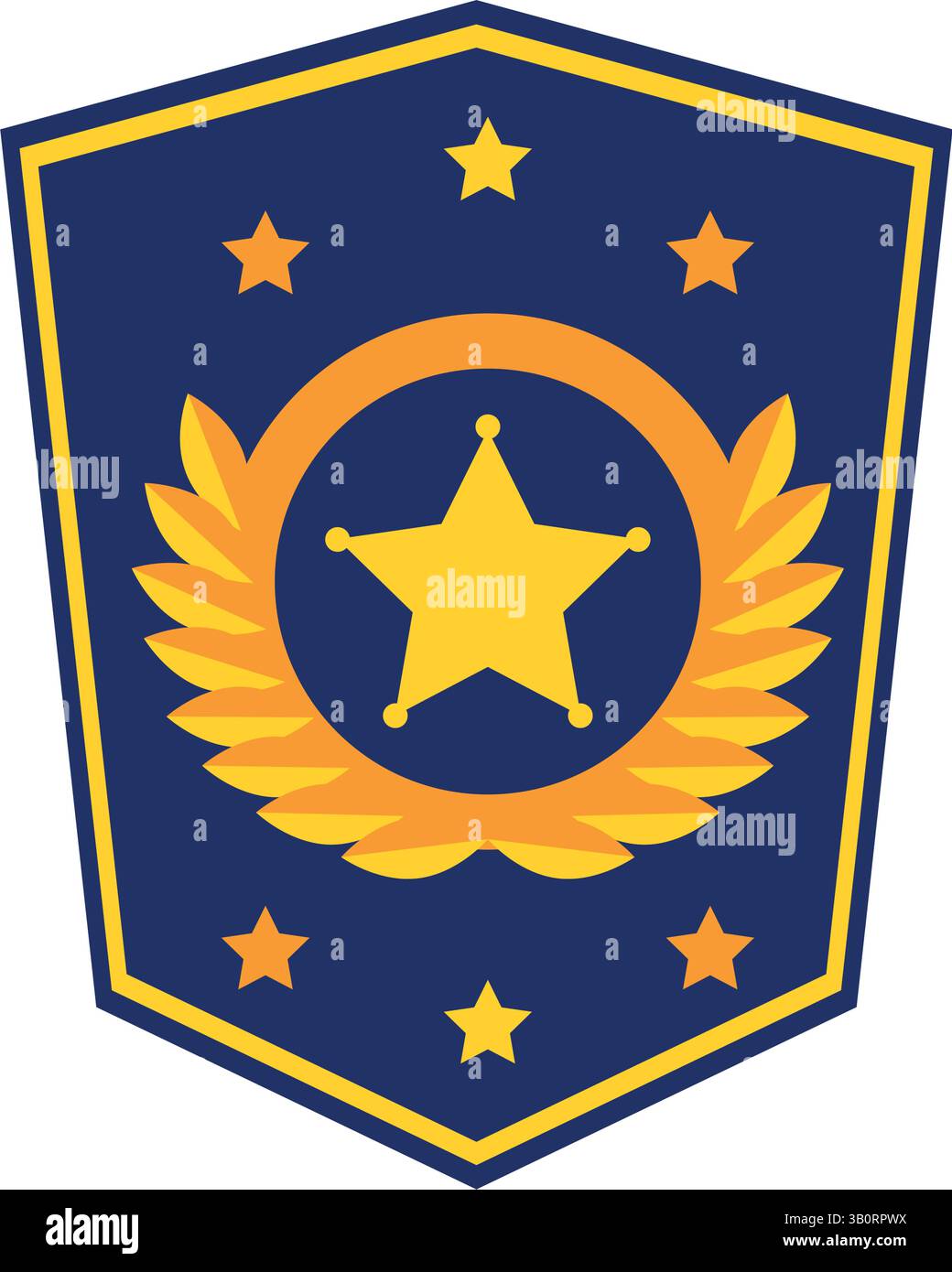 Police Logo Sheriff Star Emblem Laurel Shield Authority Badge Symbol ...