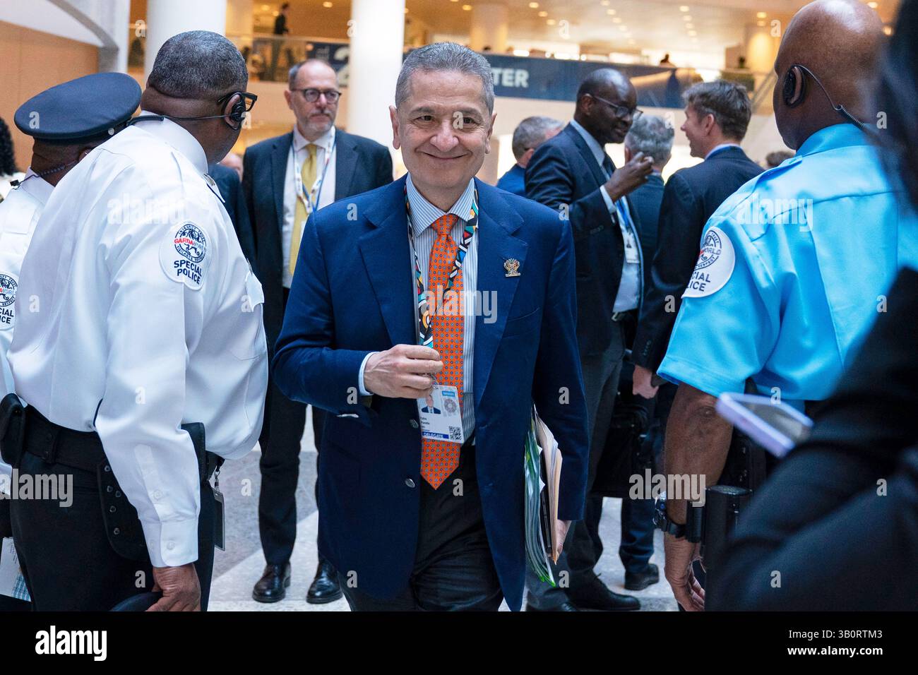 Italy's Governor of the Bank Fabio Panetta arrives to the G20 plenary ...