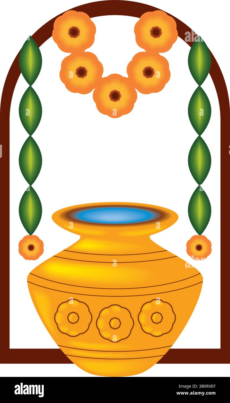 Indian Housewarming Kalash Garland Water Pot Puja Decoration Sacred ...