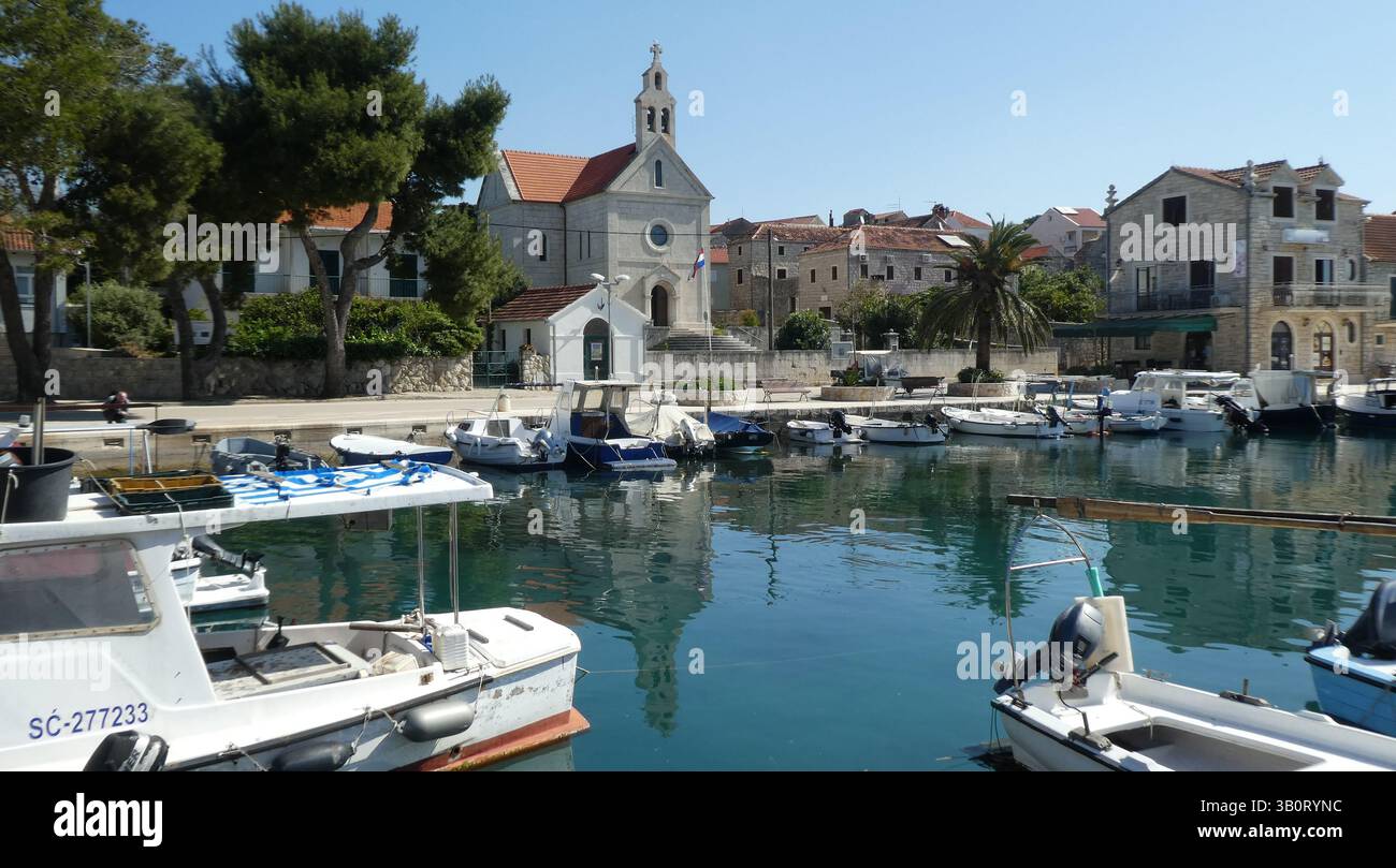 Boats in port - Adriatic Sea, Croatia Stock Photo - Alamy