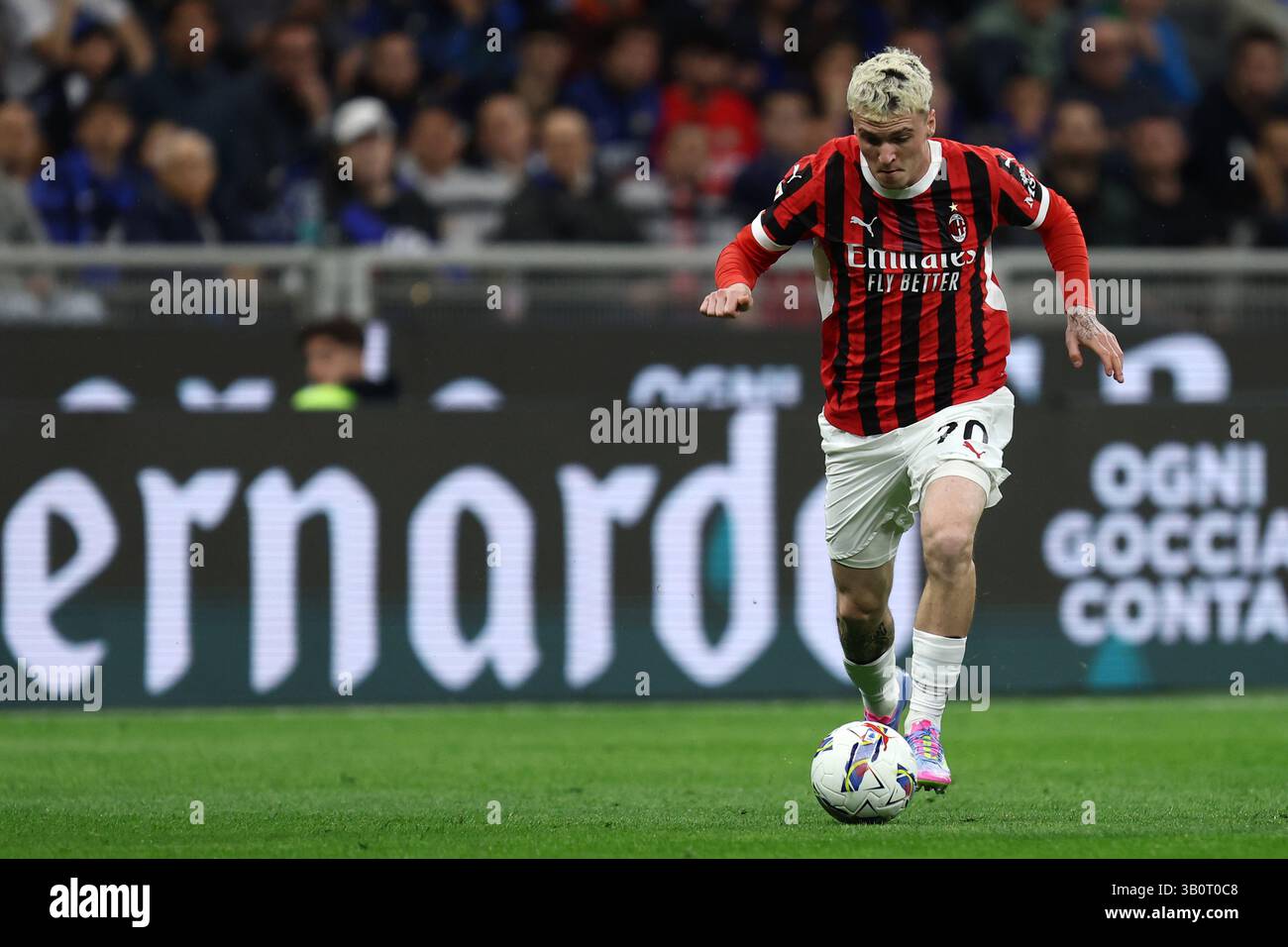 Milano, Italy. 23rd Apr, 2025. Alejandro Jimenez of Ac Milan in action ...
