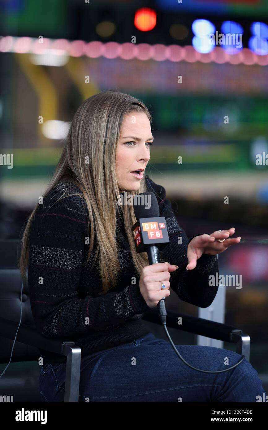 Jamie Erdahl speaks on the set of Good Morning Football on Thursday ...