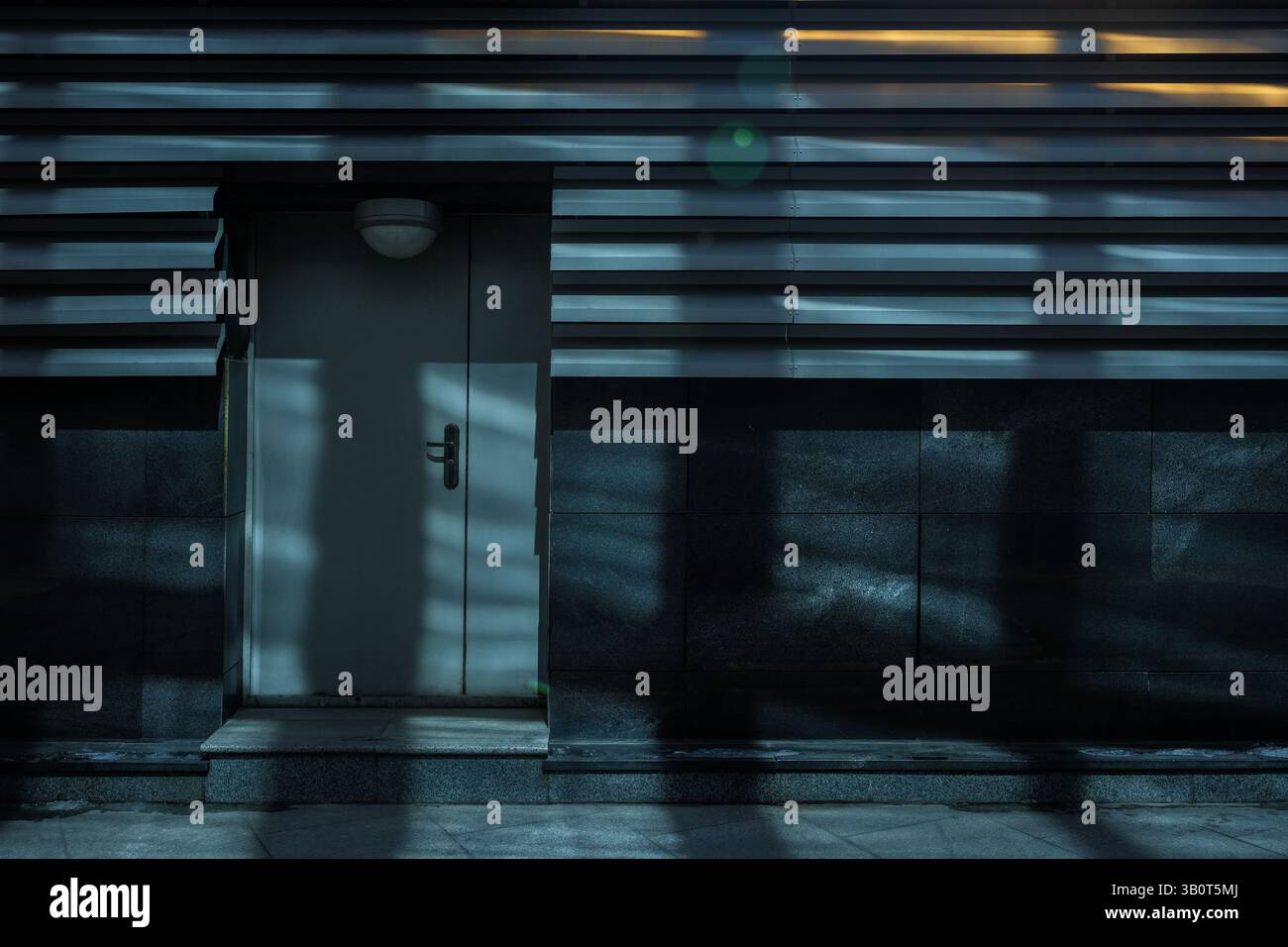 Closed door to roof ventilation unit. Building control climate system ...