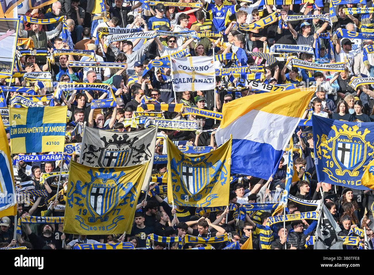 Parma, Italy. 24th Apr, 2025. Parma Calcio supporters during Parma ...