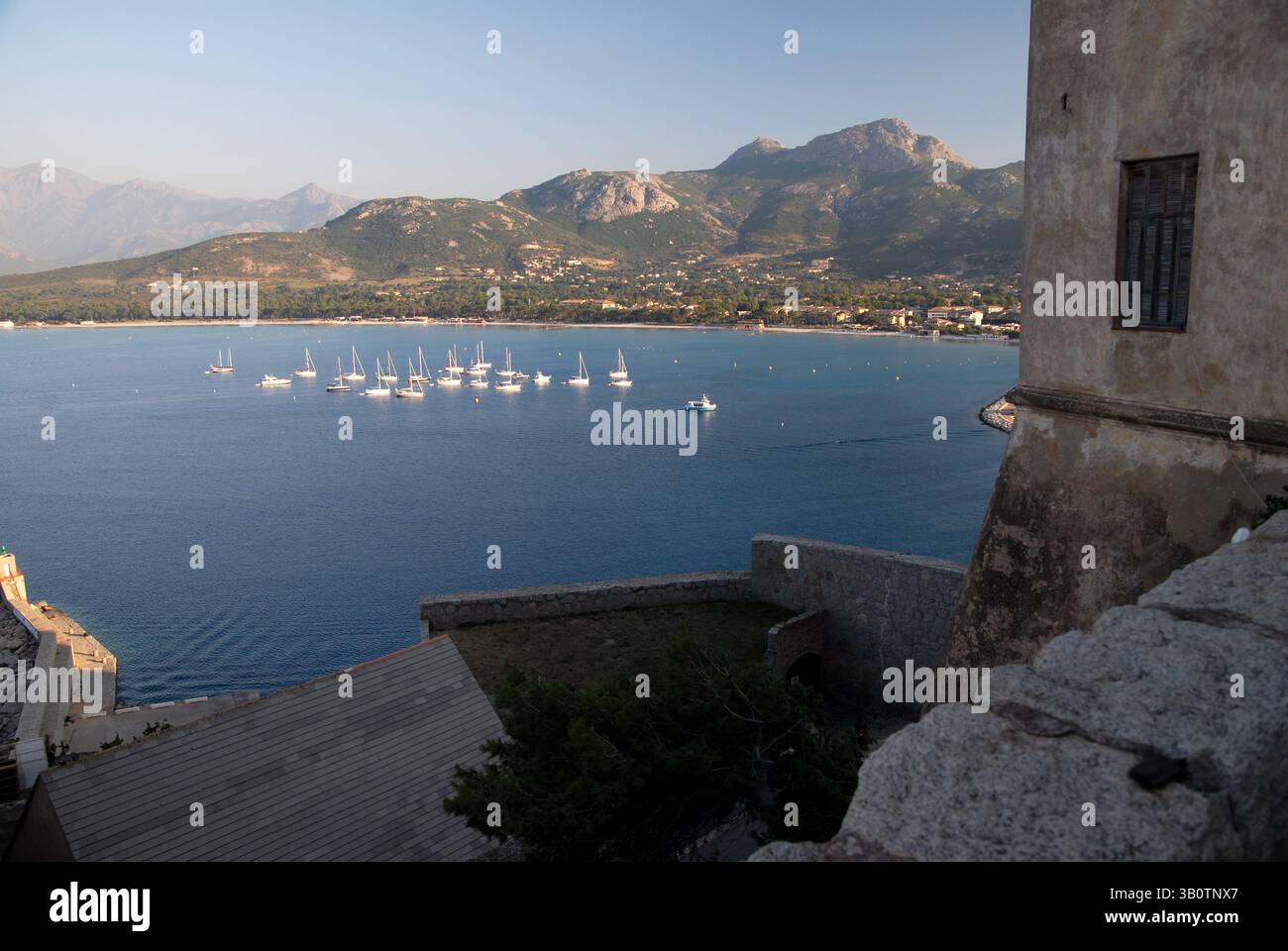 27 JUNE 2022 - Calvi, Corsica, France - A view of the Calvi port and ...
