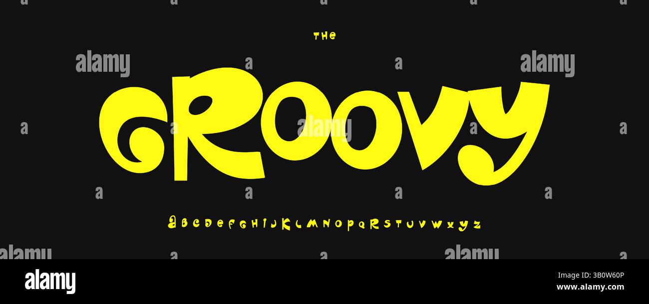 Groovy Font with Witty Letters, Funky Retro Letters, 70s Style Alphabet ...