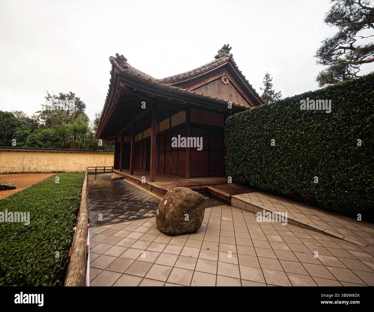 A replica of a typical traditional wooden japanese architecture house ...