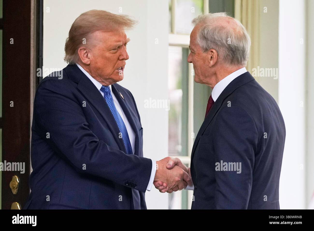 Norwegian Prime Minister Jonas Gahr Støre is greeted by President ...