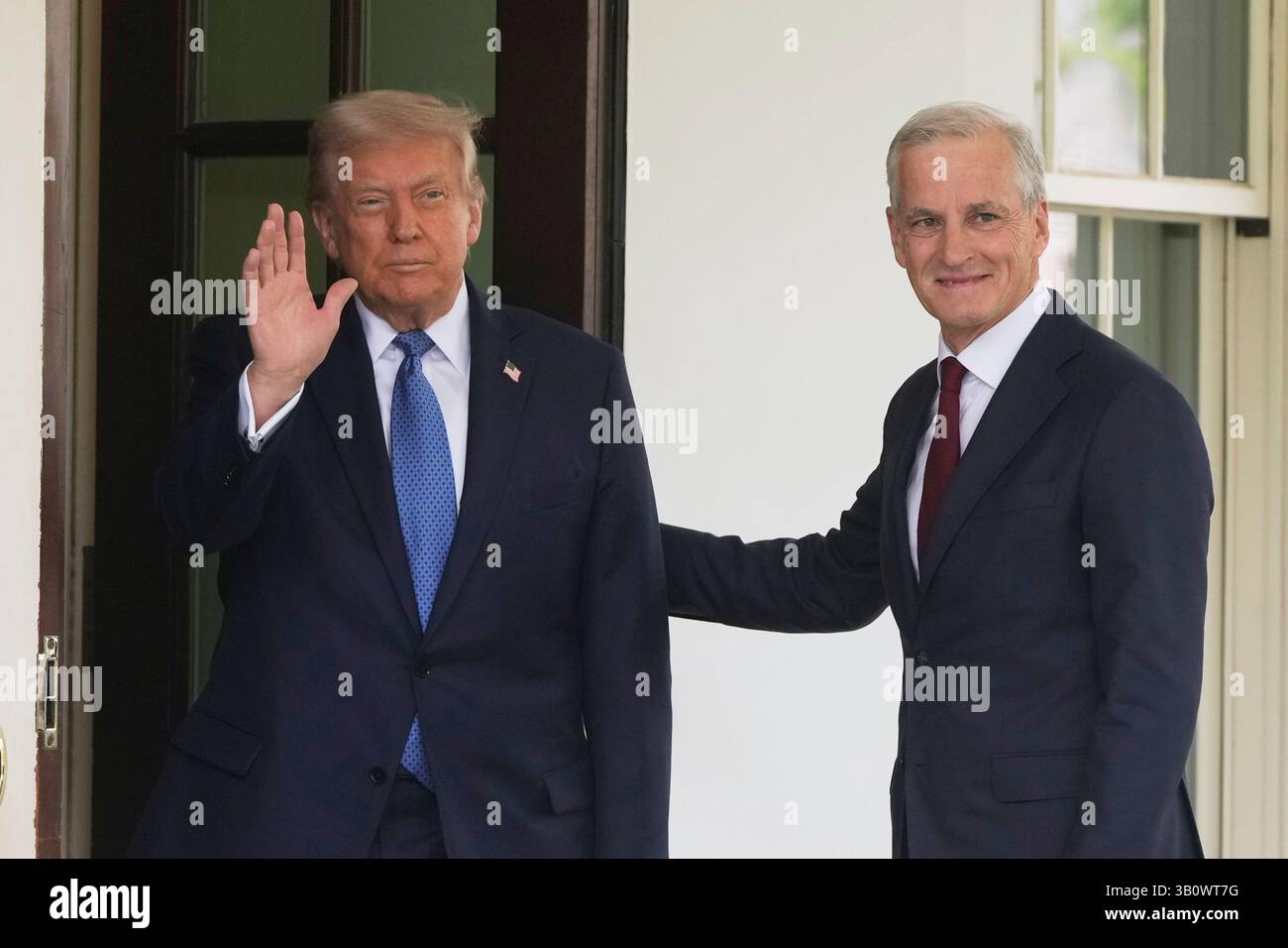 Norwegian Prime Minister Jonas Gahr Støre is greeted by President ...