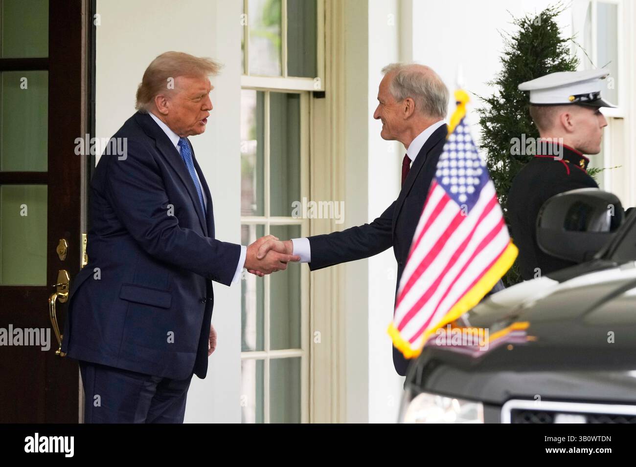 Norwegian Prime Minister Jonas Gahr Støre is greeted by President ...