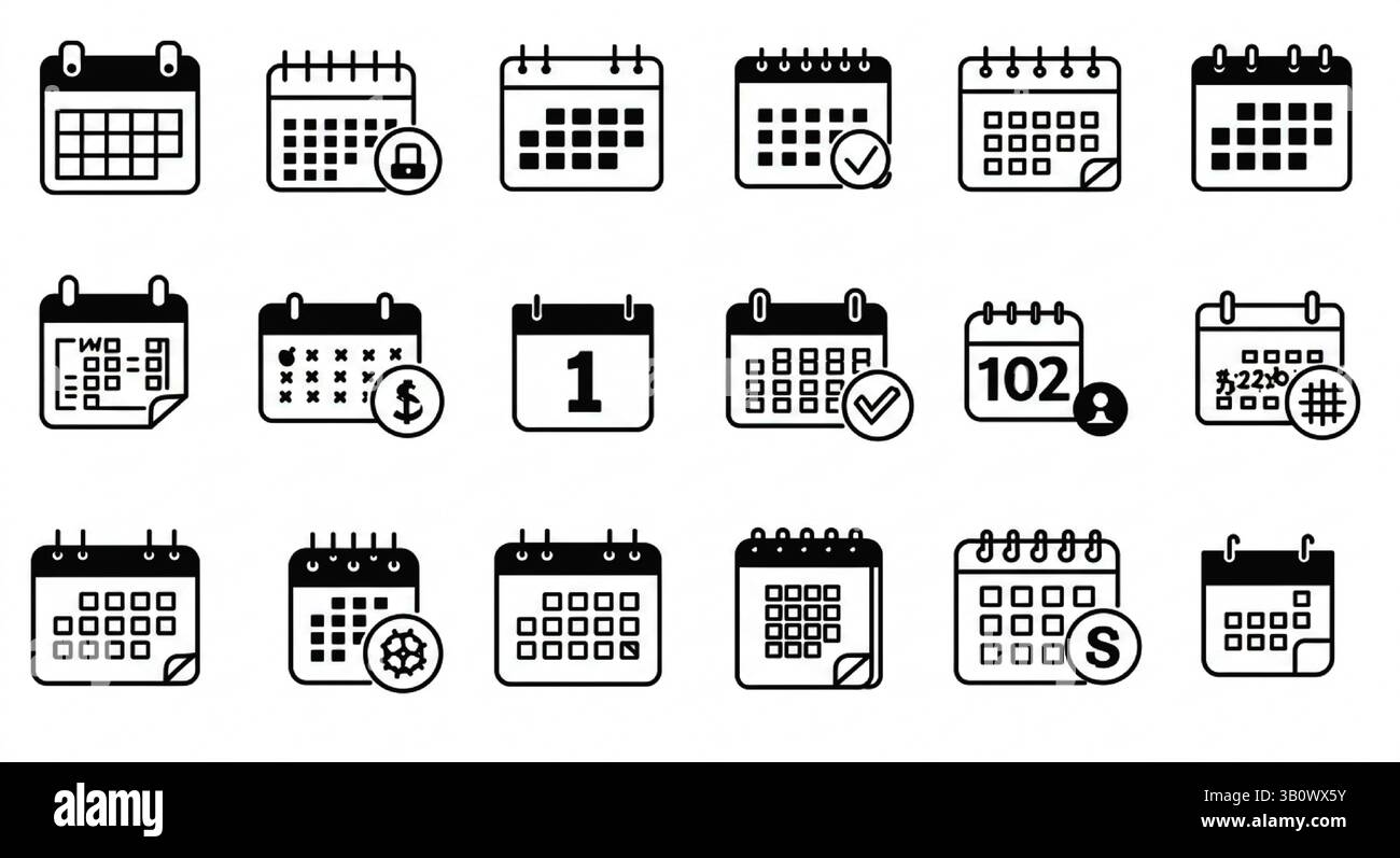 Customizable date icons hi-res stock photography and images - Alamy