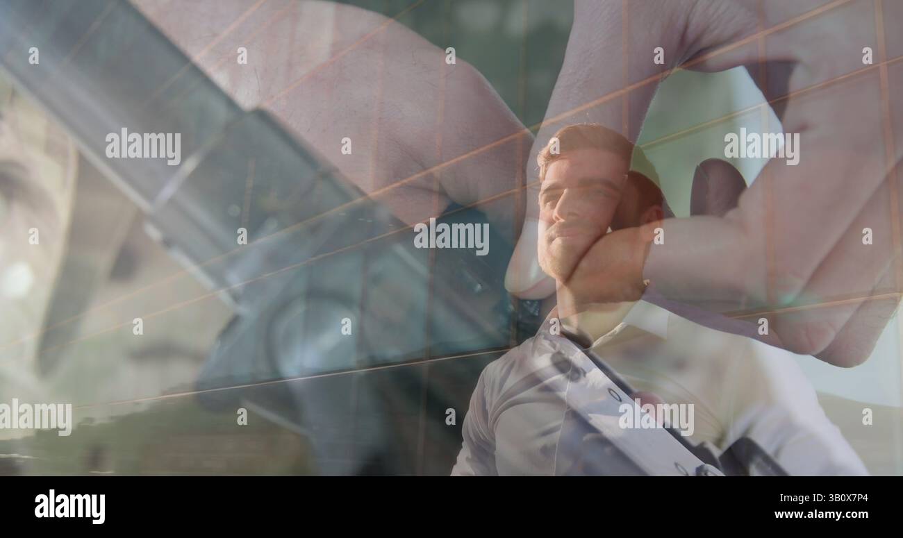 Image of women using gun over businessmen Stock Photo - Alamy