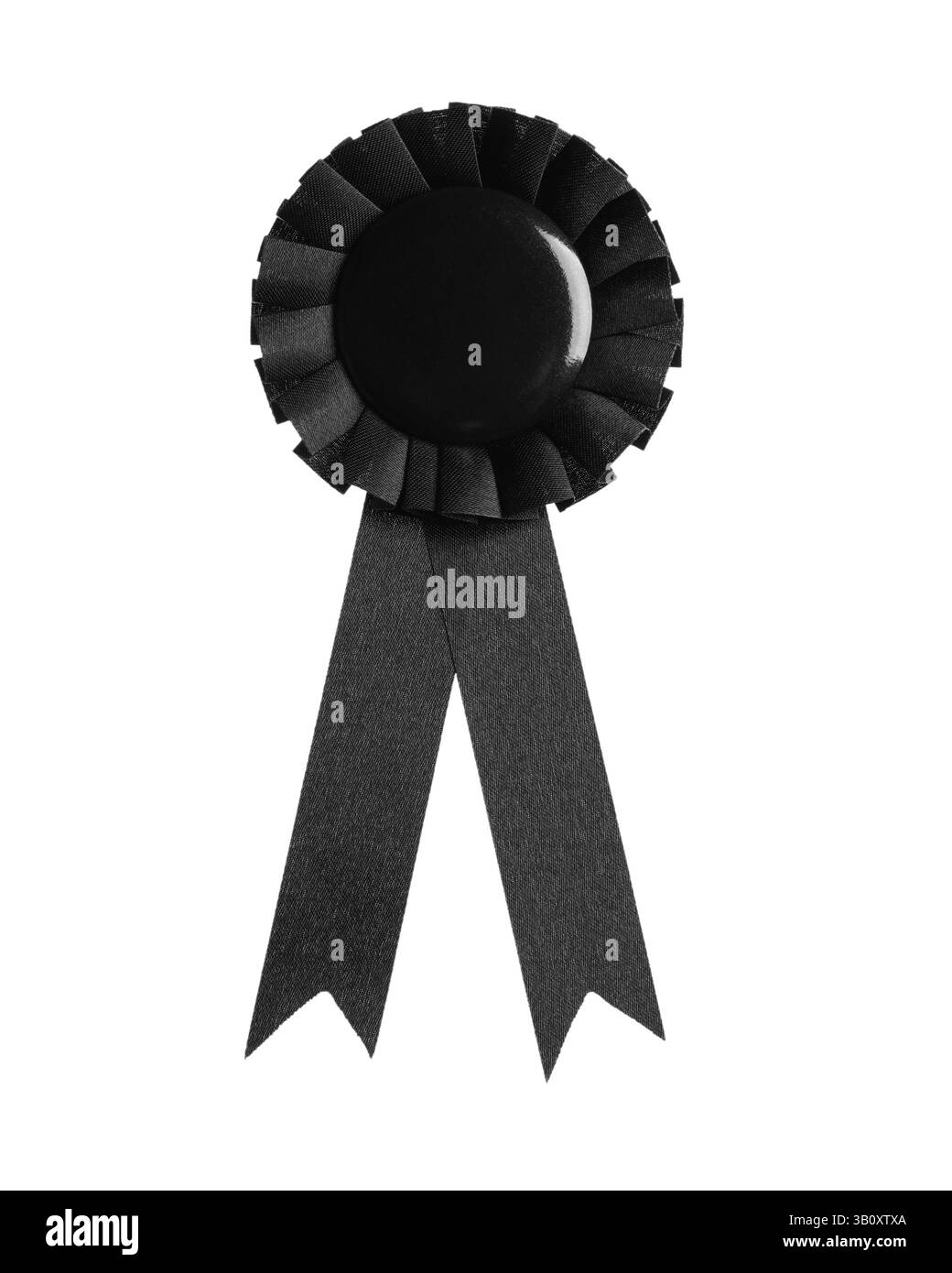 One black award ribbon on white background Stock Photo - Alamy
