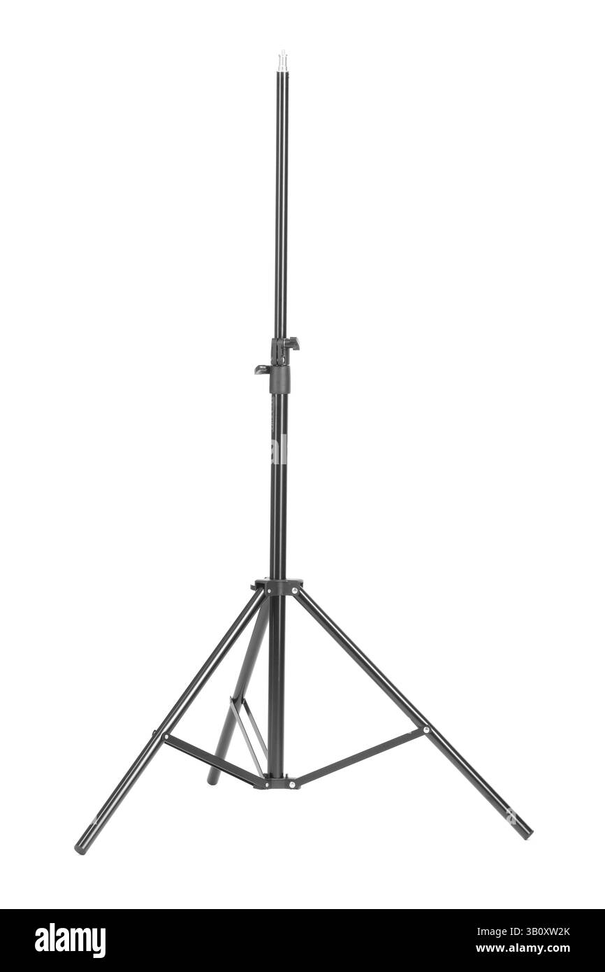 One professional tripod isolated on white. Photo studio tool Stock ...