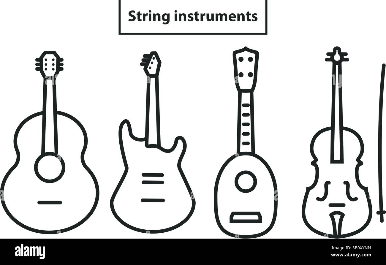 String instruments set. Vector illustration Stock Vector Image & Art ...