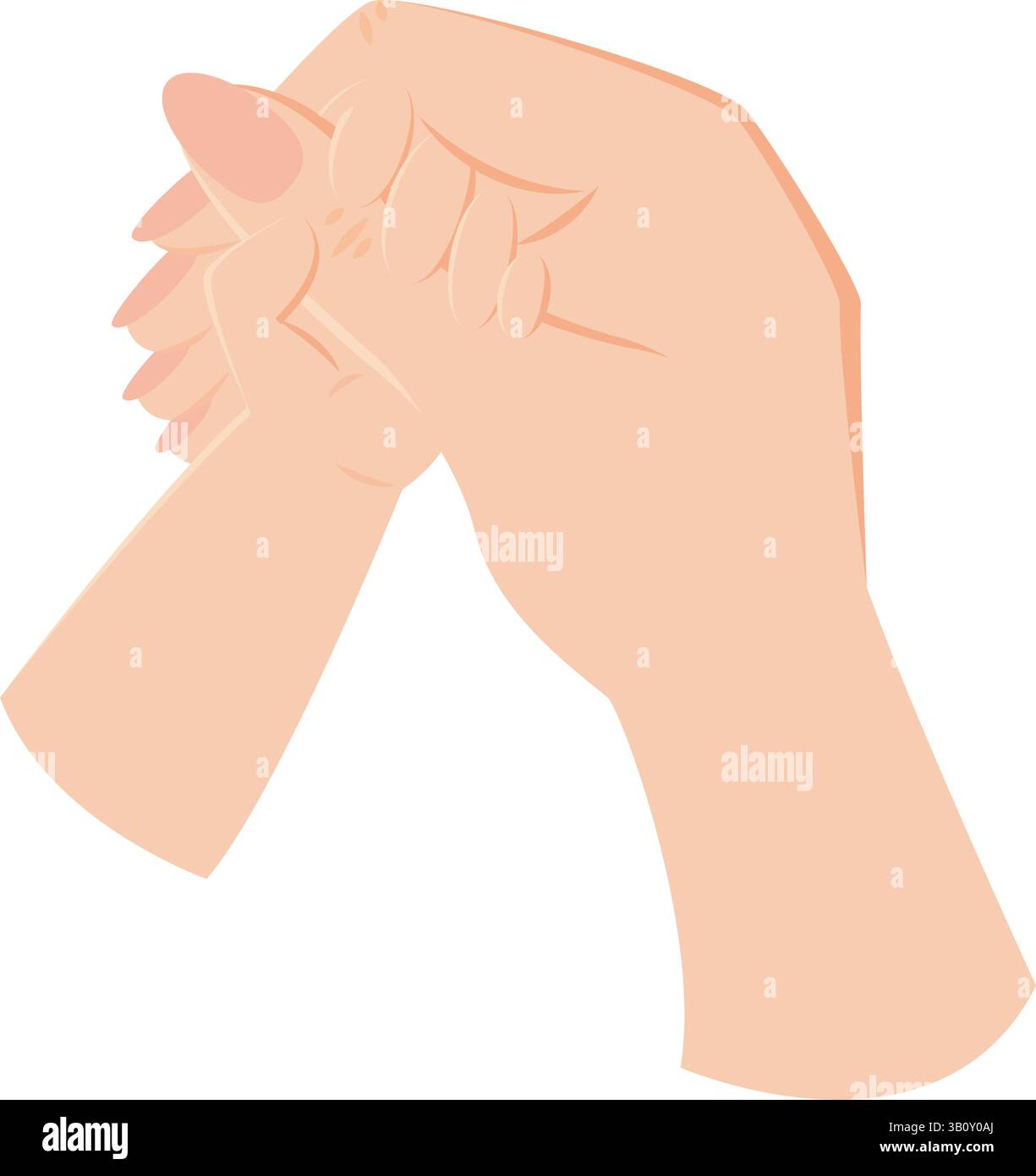 Two hands joined together in a supportive and intimate gesture of unity ...