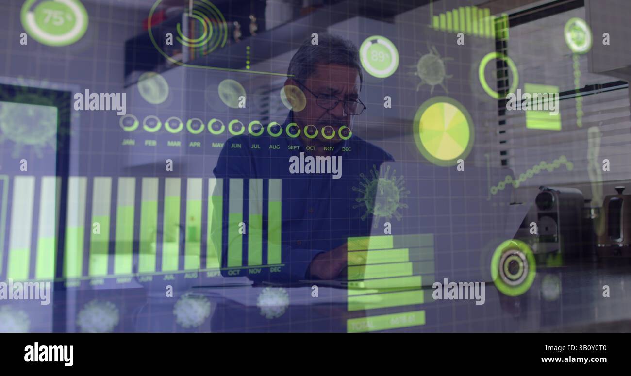 Analyzing data overlays office hi-res stock photography and images - Alamy