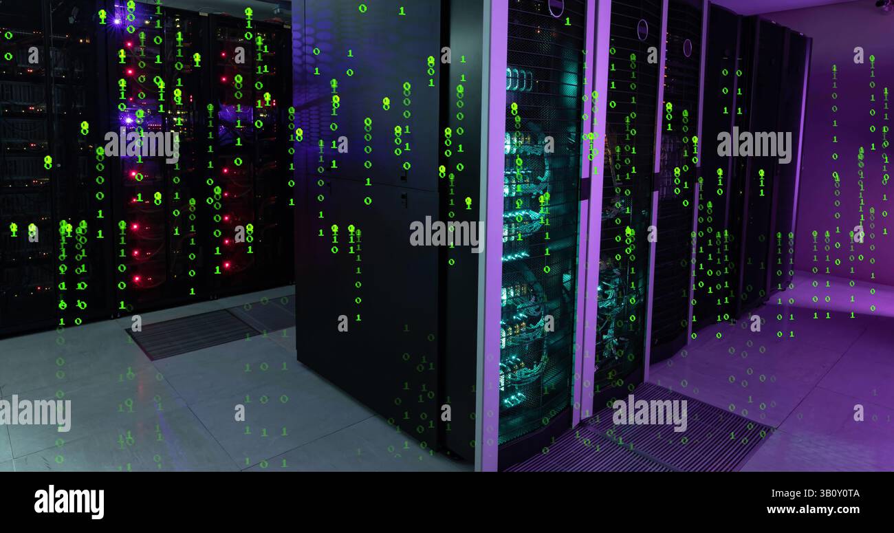 Falling numbers concept cybersecurity binary hi-res stock photography ...