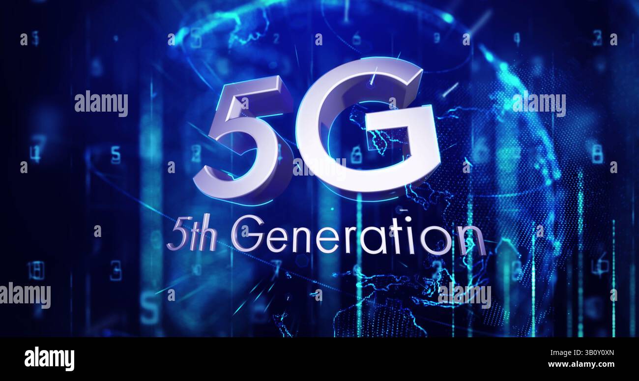 5g text multiple numbers floating hi-res stock photography and images ...