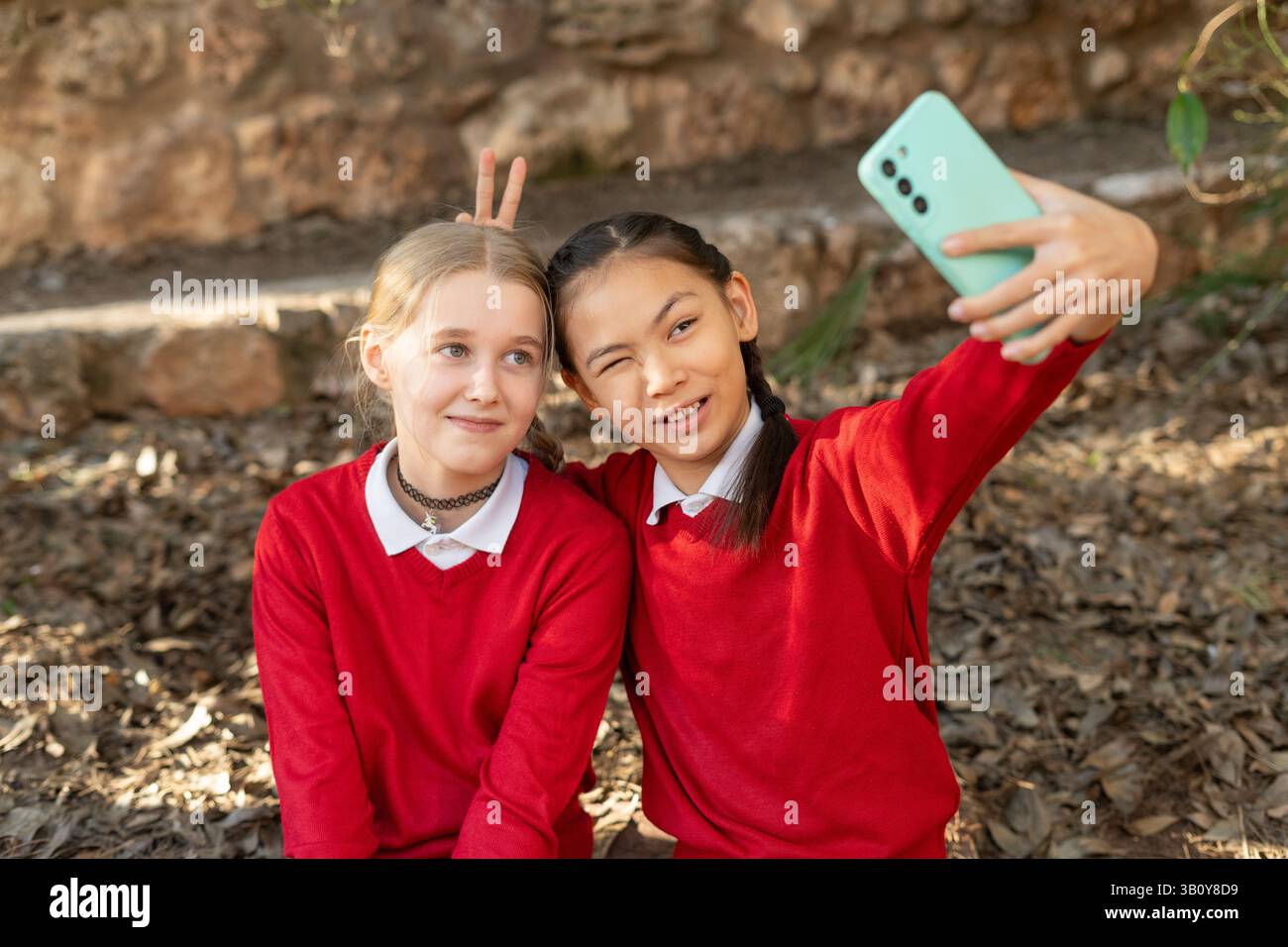 School girl uniform selfie hi-res stock photography and images - Alamy