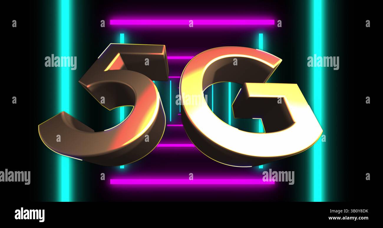 5g technology text over digital hi-res stock photography and images - Alamy