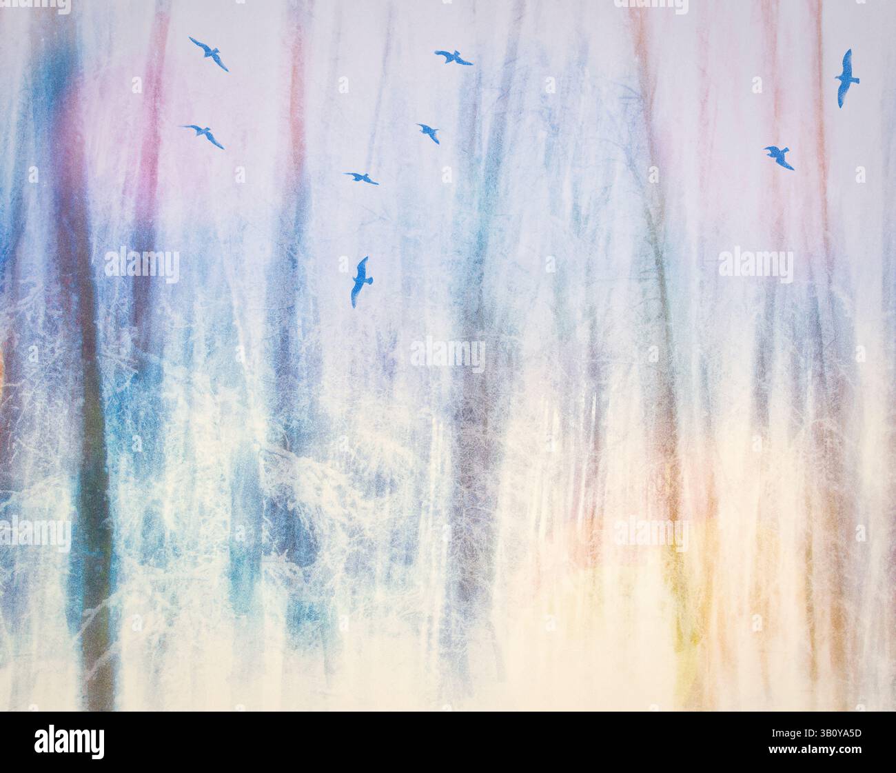 CONTEMPORARY ABSTRACT ART: 'Snowbirds' by Edmund Nagele FRPS Stock ...
