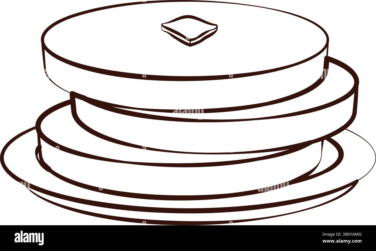 Pancakes with butter line. Vector illustration Stock Vector Image & Art ...