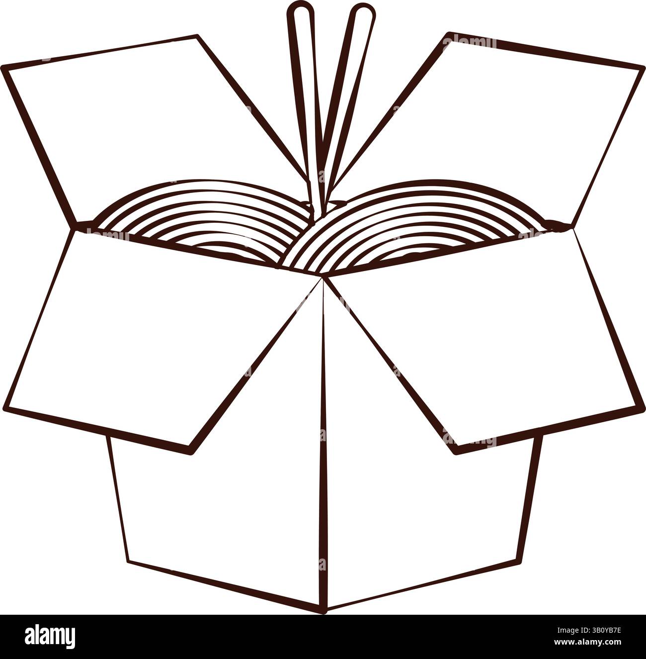 Noodles box line art. Vector illustration Stock Vector Image & Art - Alamy