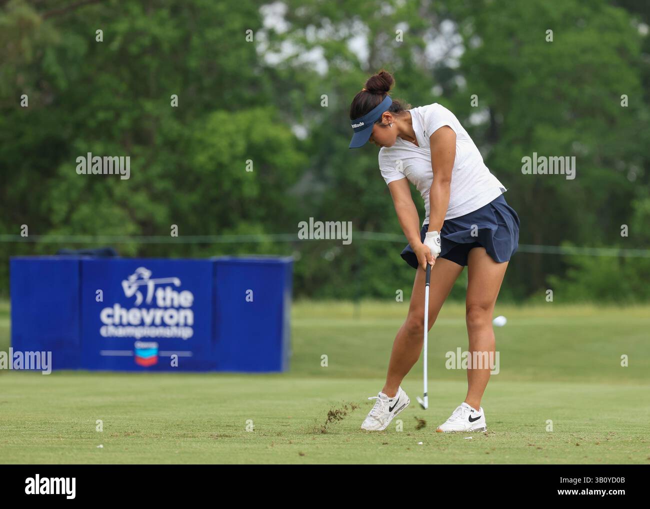 THE WOODLANDS, TX - APRIL 24: Jasmine Koo (USA) (a) hits her tee shot ...