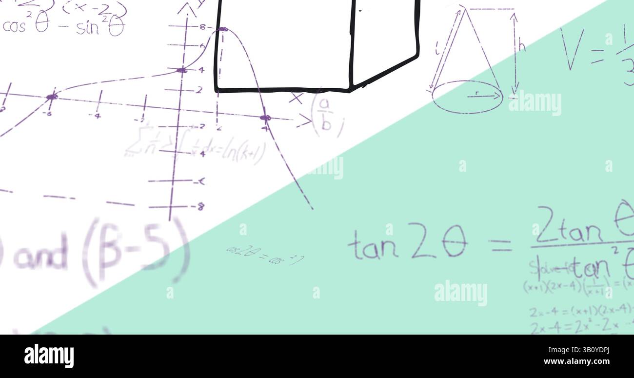 Image of mathematical equations on white background Stock Photo - Alamy