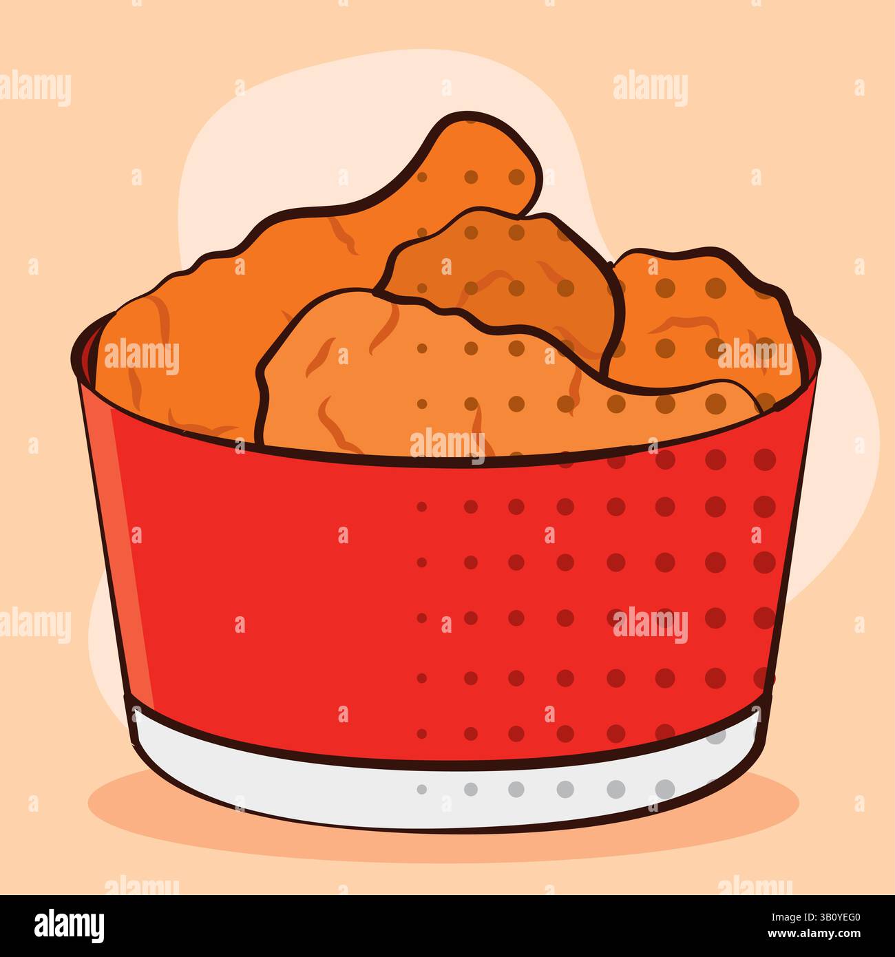 Bucket of fried chicken. Vector illustration Stock Vector Image & Art ...