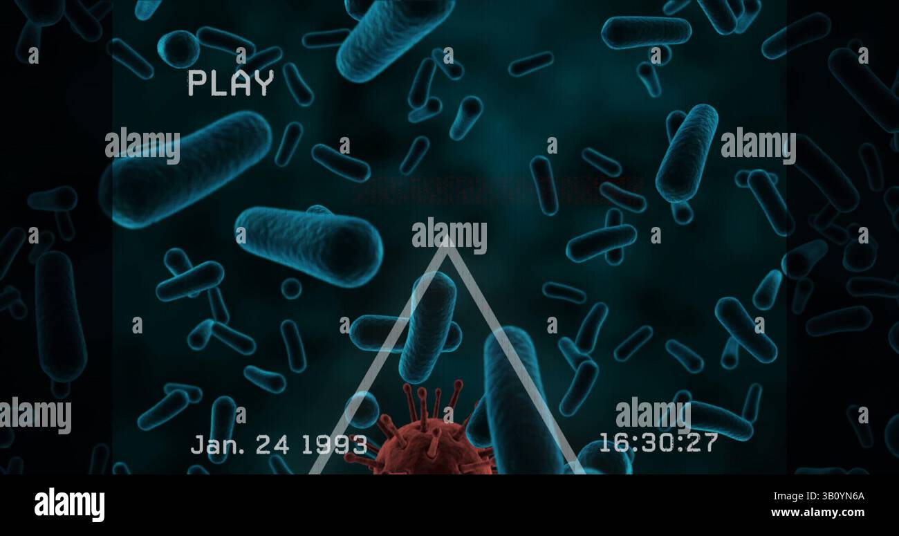 Image of interference over virus cells Stock Photo - Alamy