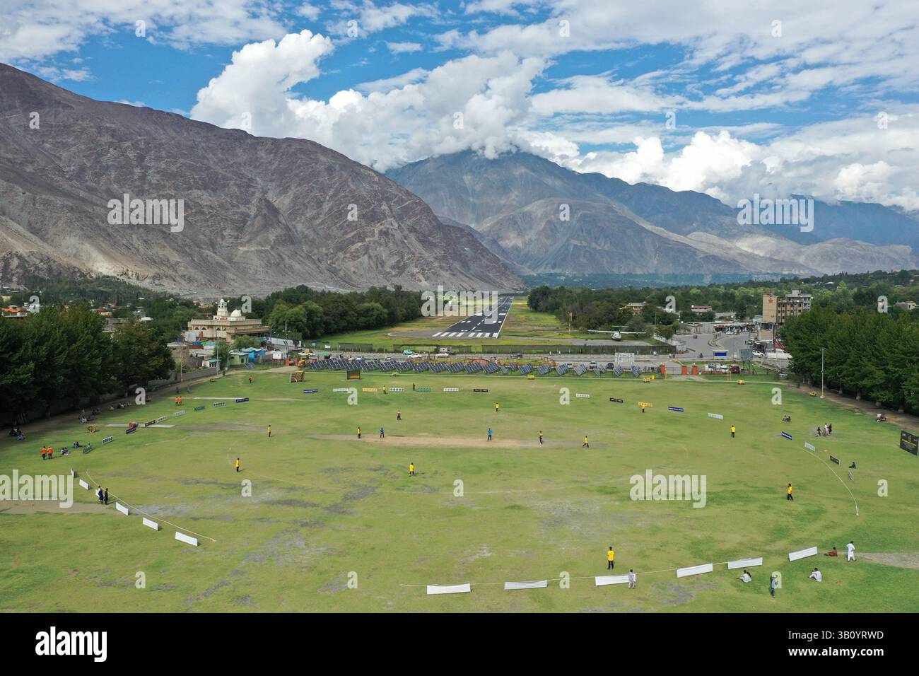 Aerial Panorama of Gilgit Airport and City Stock Photo - Alamy