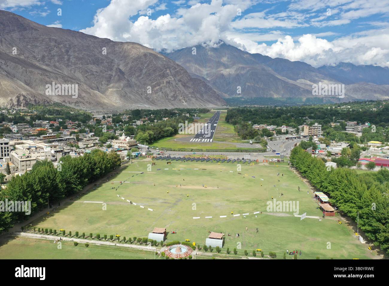 Aerial Panorama of Gilgit Airport and City Stock Photo - Alamy